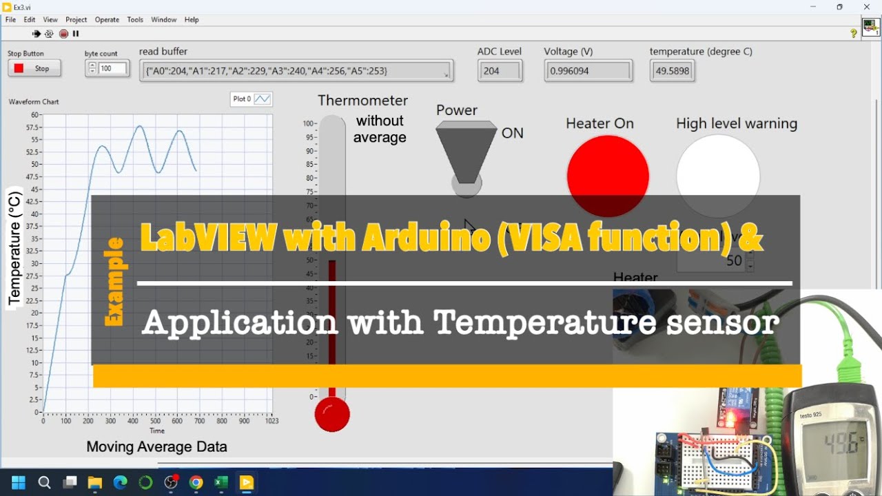 LabVIEW with Arduino #EP17  Temperature monitor and Heater controlling