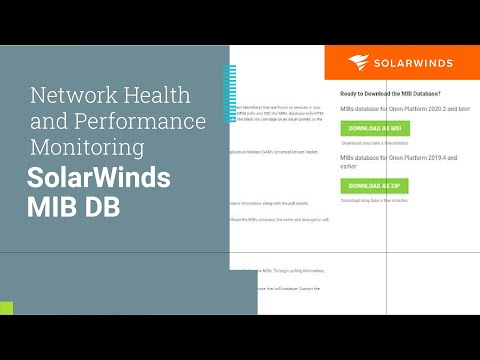 Network Health and Performance Monitoring: SolarWinds MIB DB