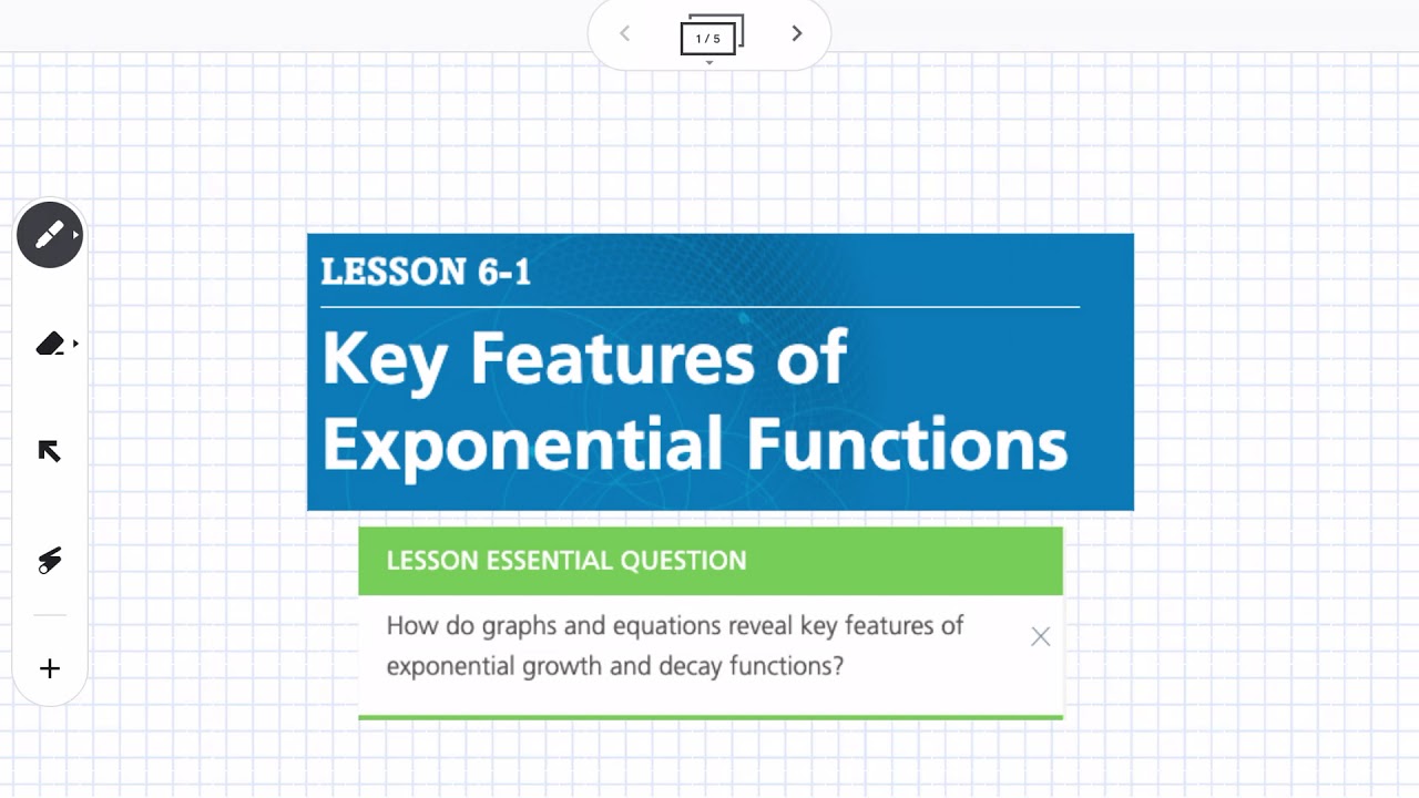 Key Features of Exponential Functions (Lesson 6-1)