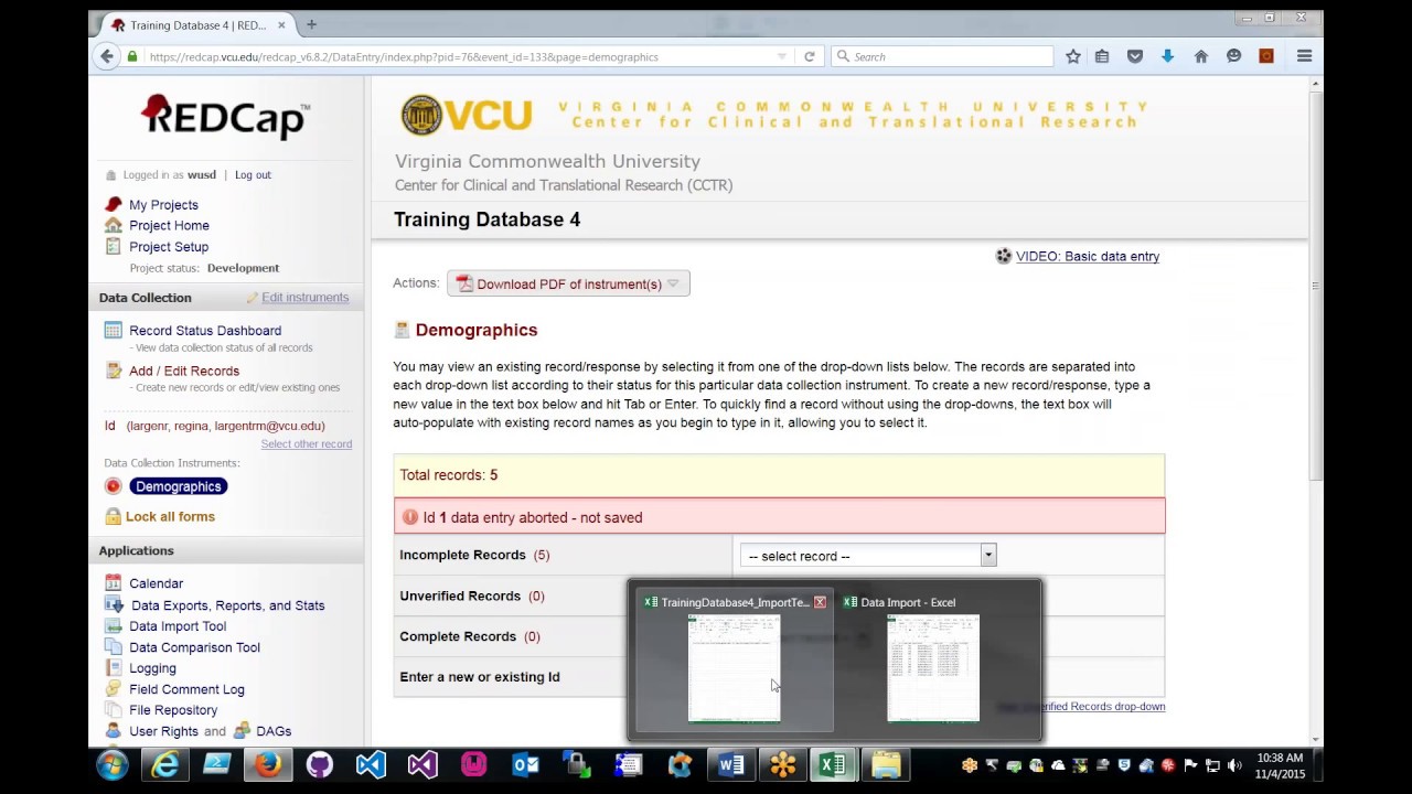 REDCap Data Import Tool