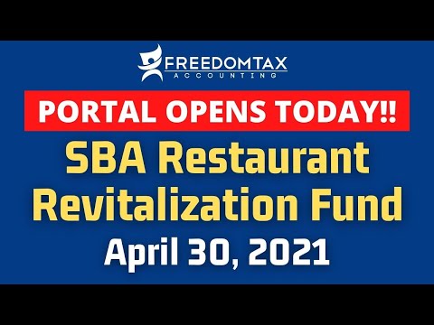 SBA RRF - Restaurant Revitalization Fund Application Registration Portal is Open