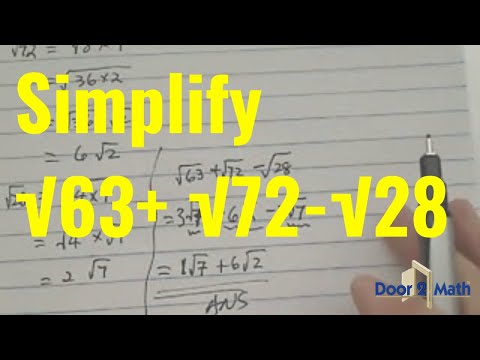 HOW TO SIMPLIFY RADICALS | √63+√72-√28 | Pre-Algebra