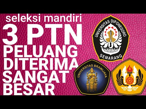 UNPAD, UB, UNDIP PELUANG DITERIMA SANGAT BESAR DI SELEKSI MANDIRI