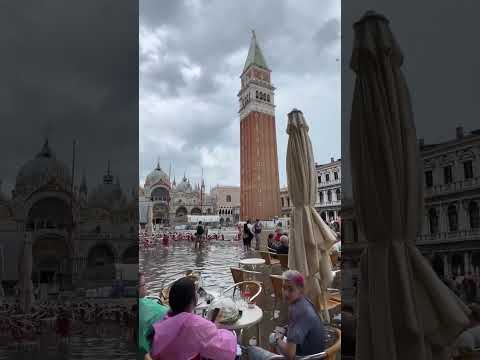 This cafe in Venice, Italy serves food even when it’s flooded.