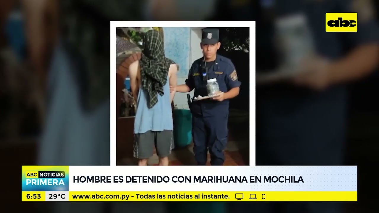 Hombre es detenido con marihuana en su mochila