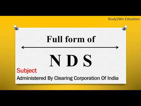 NDS ka full form | Full form of NDS in English | Subject - Clearing Corporation of India Ltd