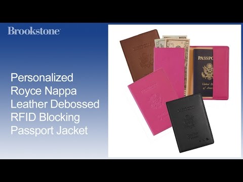 Personalized Royce Nappa Leather Debossed RFID Blocking Passport Jacket