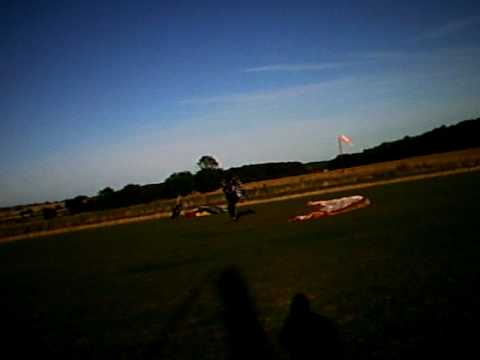 Pinky Phillips Chicken Run Paramotor Launch into the cabbage field