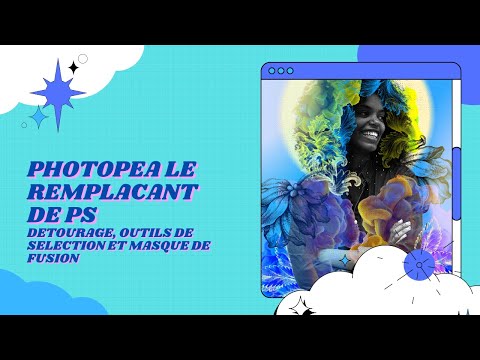 PHOTOPEA, DETOURAGE MASQUE DE FUSION ET CALQUE D'AJUSTEMENT