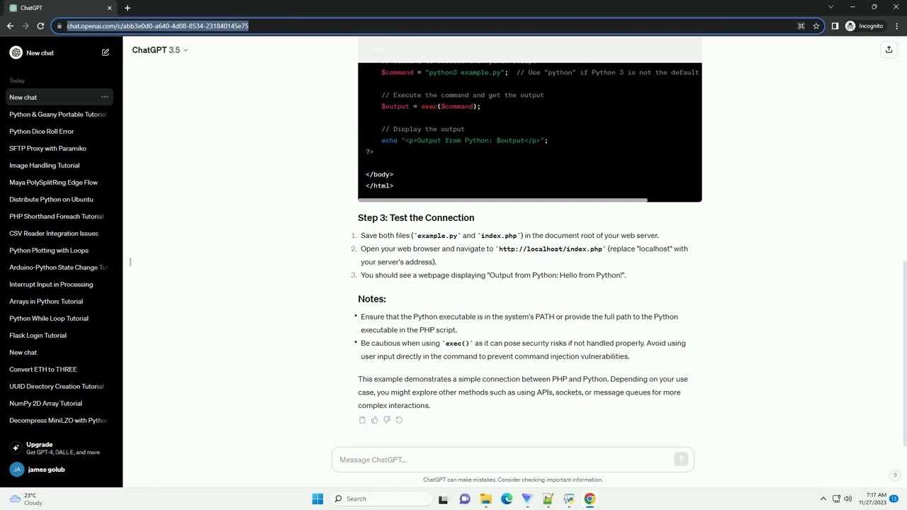 How to Connect PHP and Python