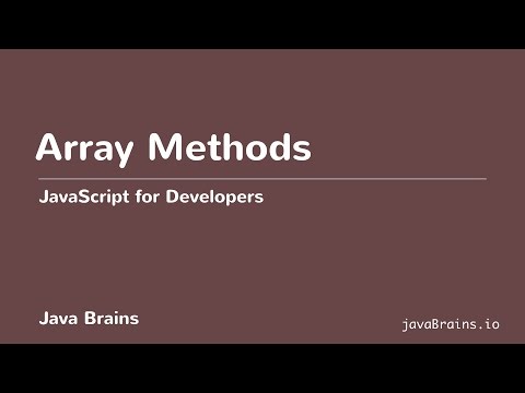 JavaScript for Developers 43 - Array Methods