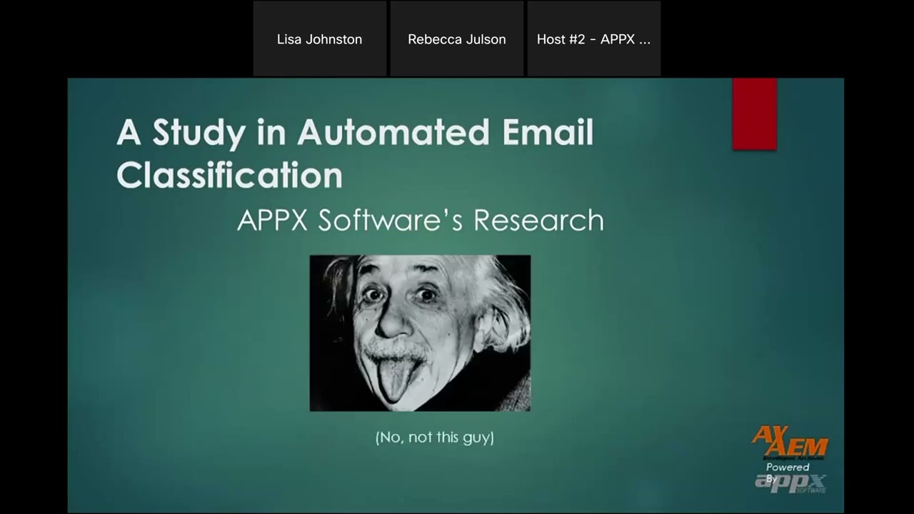 APPX Software Presents: A Study in Automated Email Classification, 9/8/22