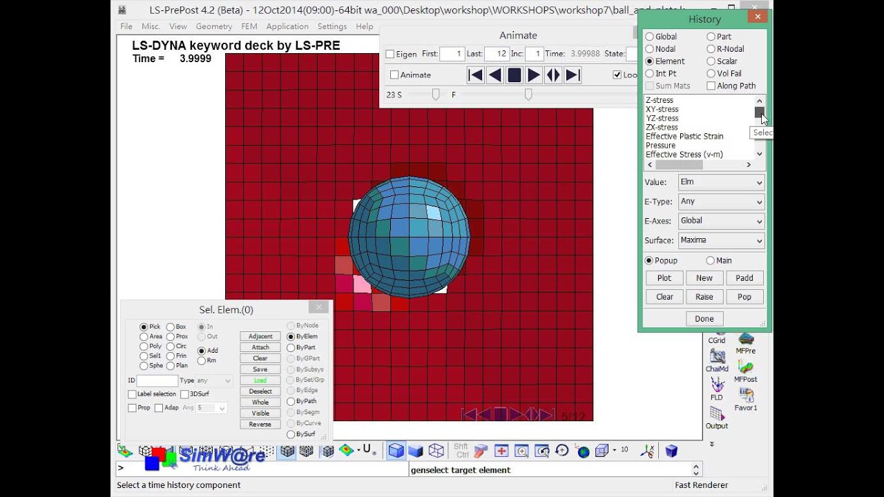 LS-PrePost Workshop07 - Plot Time History Data