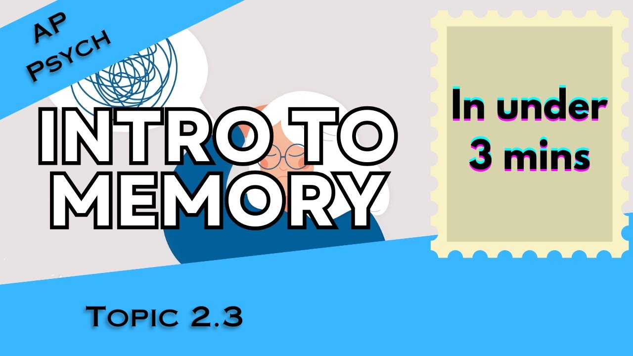 Intro to Memory in Under 3 mins (AP Psychology Unit 2 Topic 3) 2.3