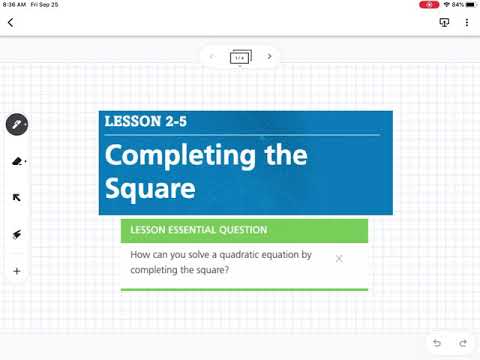 Completing the Square (Lesson 2-5)