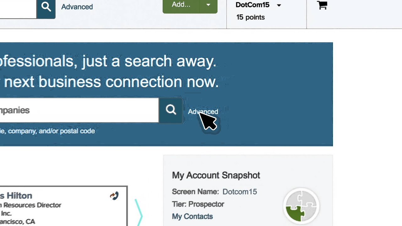Searching on Data.com Connect