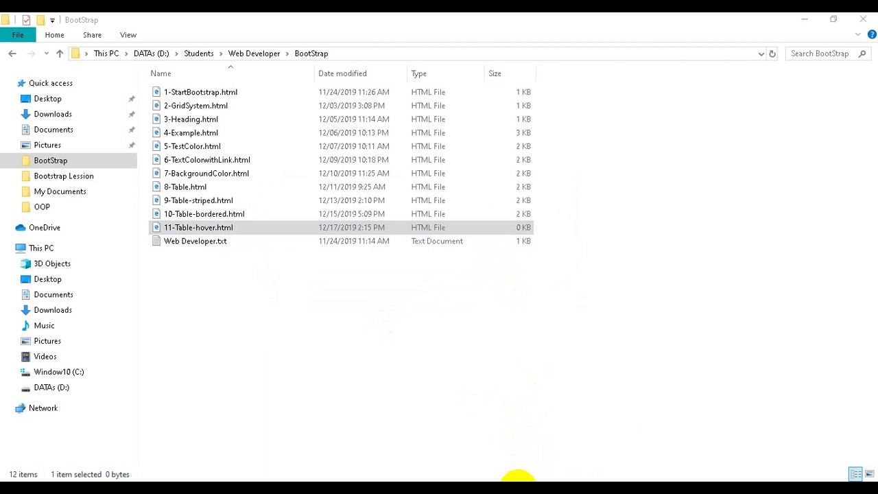 Bootstrap 4: Tables  Hover Rows