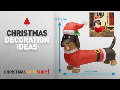 Top Christmas Decorations Dog: 5ft Long Wiener Dog Self-Inflatable with Suit Perfect for Dachshund