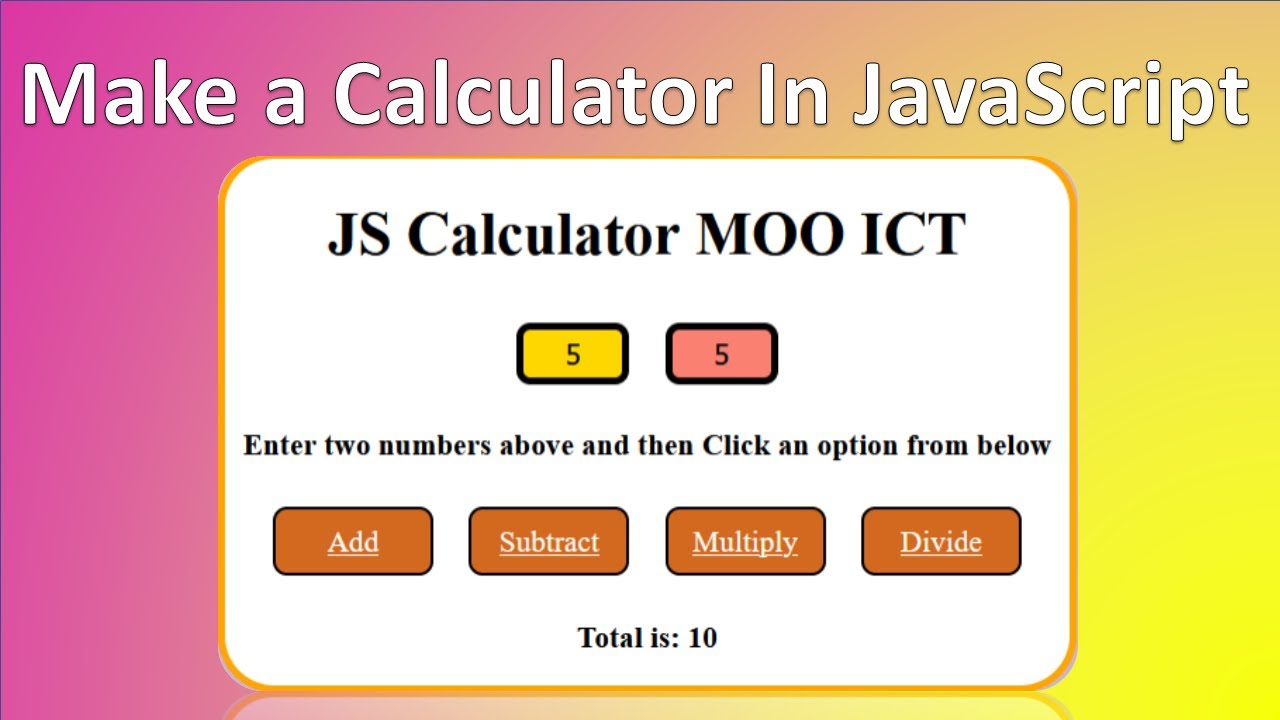 Make a Simple Calculator with JavaScript - Beginner Tutorial
