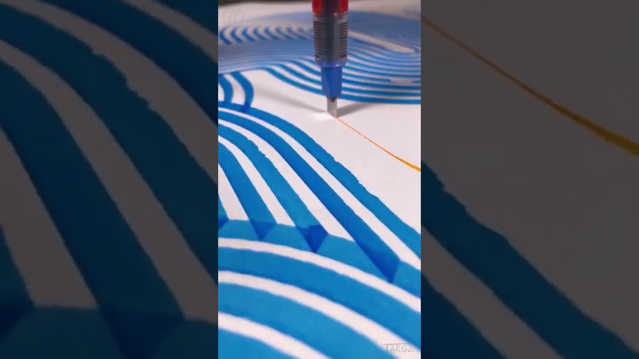 Tri-color parallel pen plotting #penplotter #ink #art