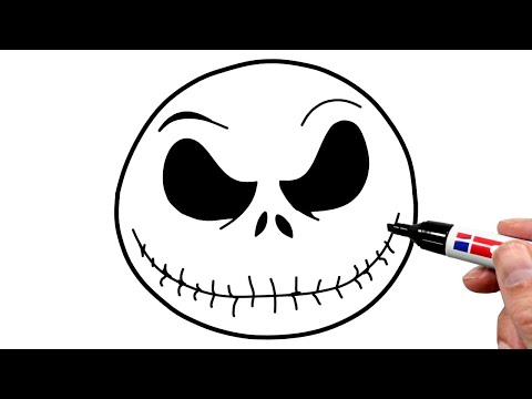 How to Draw Jack Skellington Face From The Nightmare Before Christmas