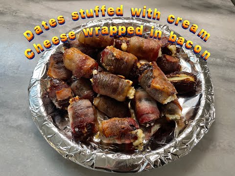 Dates With Cream Cheese Wrapped in BACON Appetizer