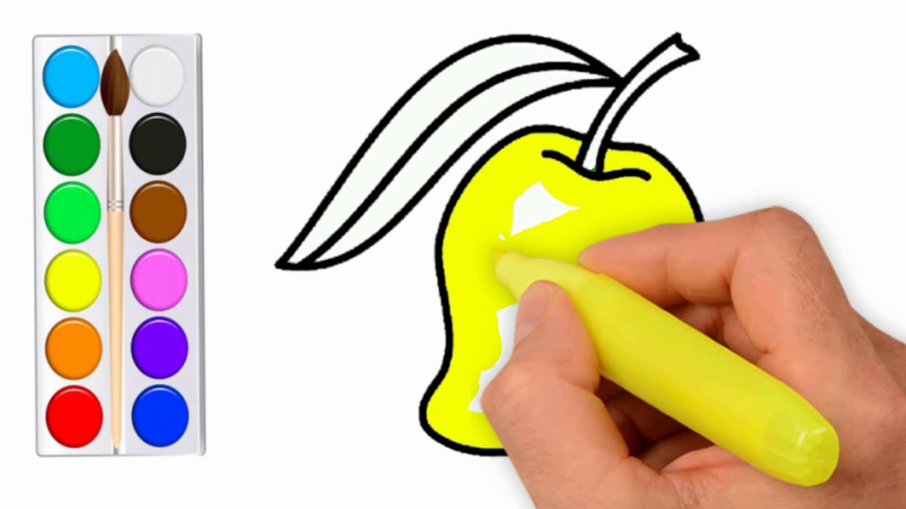 Mango Coloring Pages For Kids | Fruits Coloring Pages for Children | Art Colours for Kids