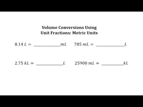 Common Metric Volume Conversions Using Unit Fractions | Math Help from ...