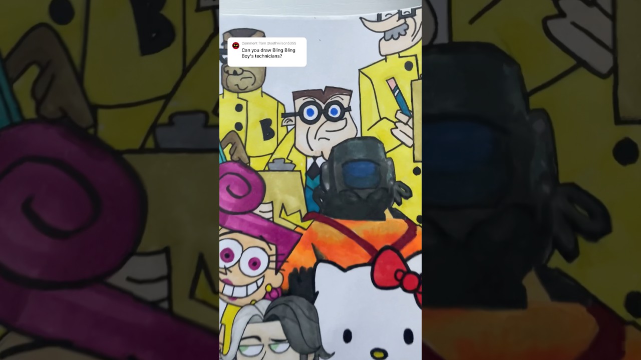 Day 11 : B.B.B Technicians(Johnny Test)💛🤎 #subscribe #johnnytest #blingbling #drawing #request