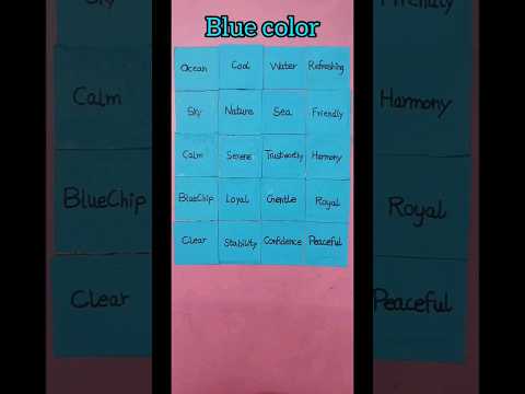 20 words or expression associated with blue color #shorts #blue #colors #english #vocabulary