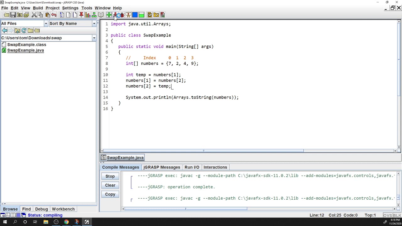 Swapping Values in an Array