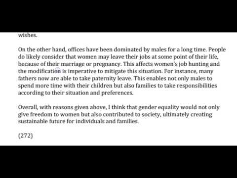IELTS essay Gender Equality 2