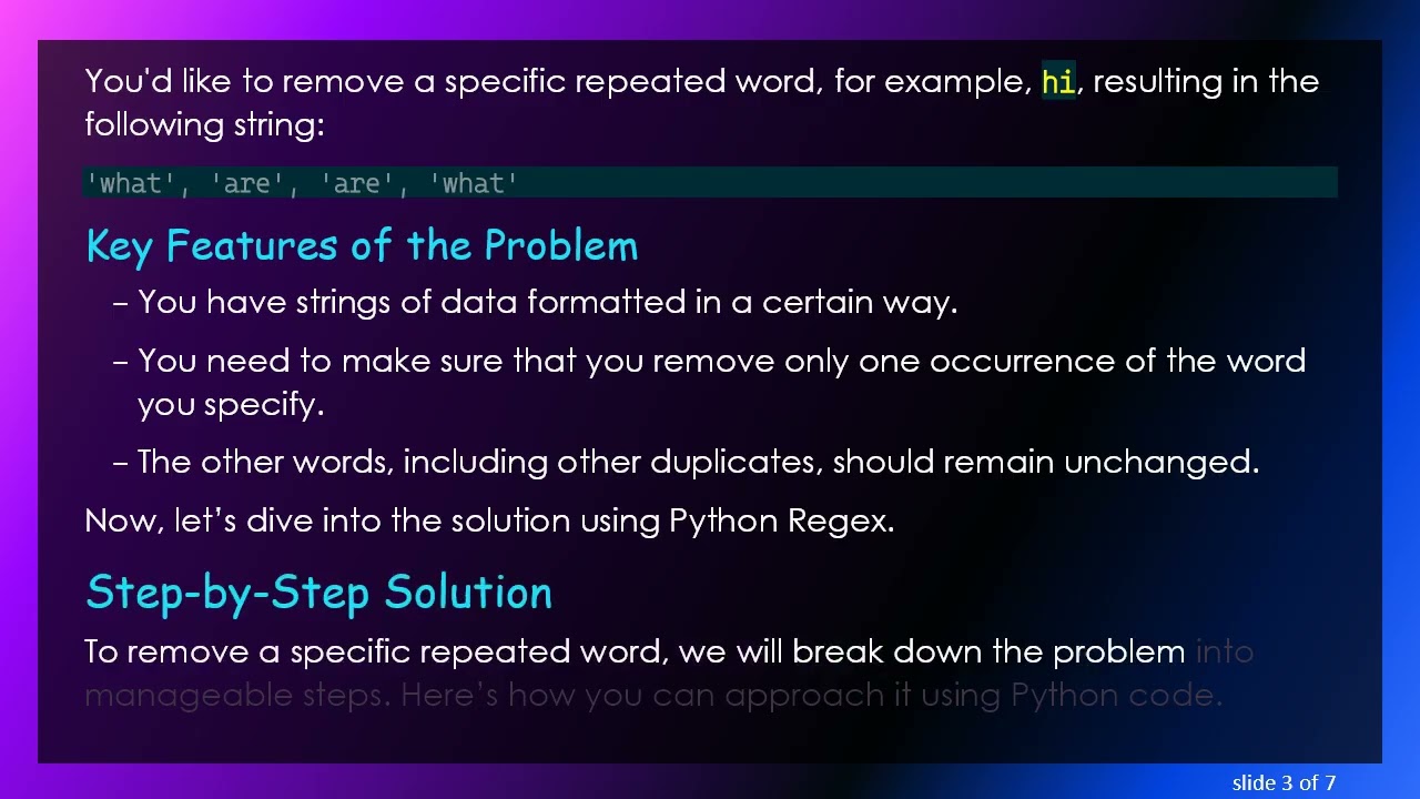 Remove a Specific Repeated Word from Strings Using Python Regex