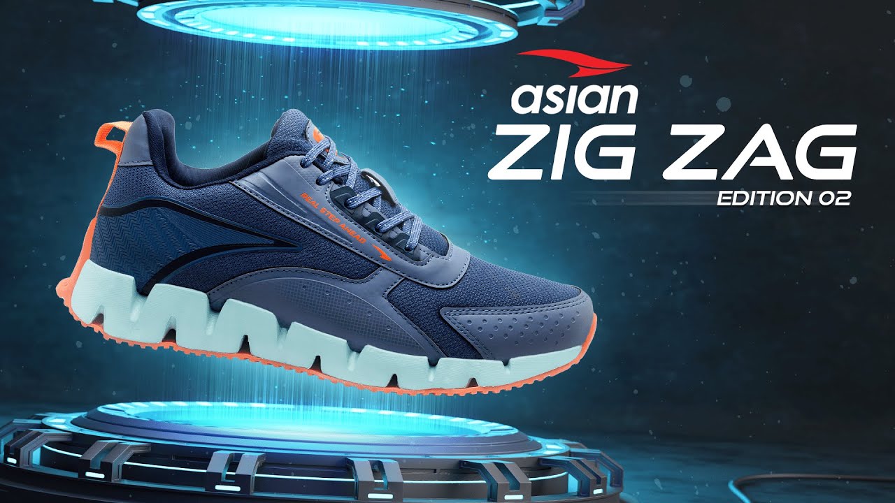 Asian Zigzag-02 Running Shoes for Men | Breathable Mesh Upper | Soft Cushion Tech for Extra Comfort