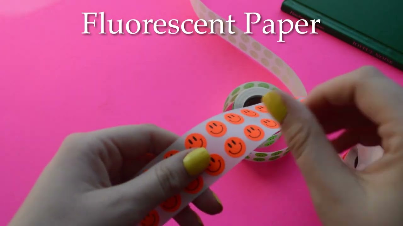 Fluorescent Happy Face Stickers Small