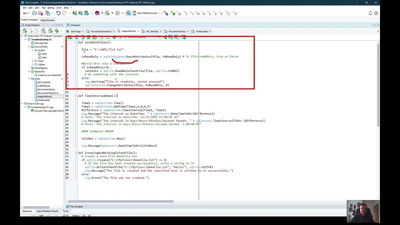 TestComplete - Code Editor Crash Course