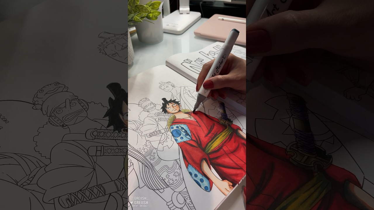 Starting with Luffy ❤️ Comment who I should color next! #onepiece #art