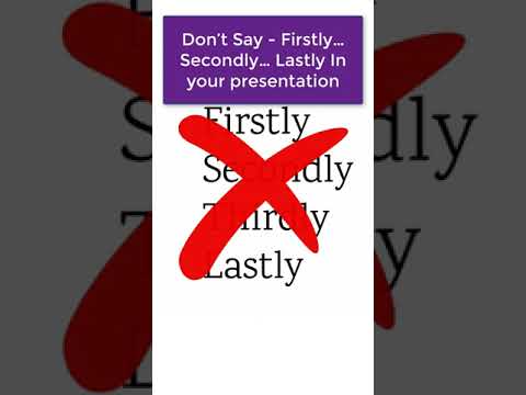 Don't Say Firstly, Secondly, and Finally in English! #shorts #englishspeaking