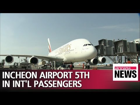 Incheon Int'l Airport ranked 5th in terms of int'l passenger numbers