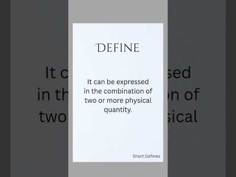 Define derived quantity