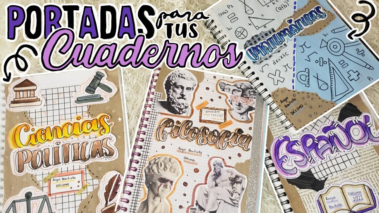 PORTADAS PARA CUADERNOS CREATIVAS y FACILES- Regreso a CLASES 🖍