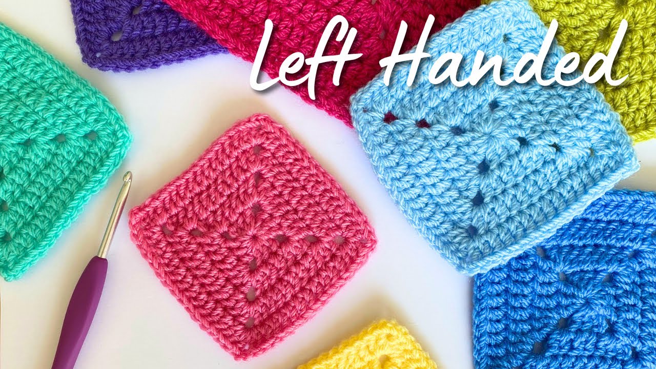 [Left Handed] Solid Granny Square Crochet Tutorial