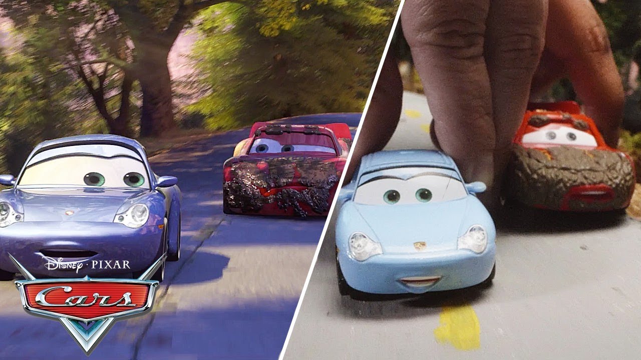 Lightning McQueen & Sally Carrera Race | SIDE BY SIDE VIDEO | Pixar Cars | @disneyjr