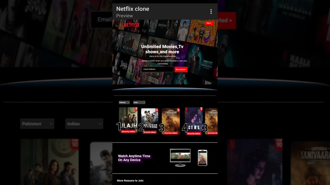 Netflix Clone in JavaScript || #coding  #javascript #webdevelopment  #shortsfeed #shorts