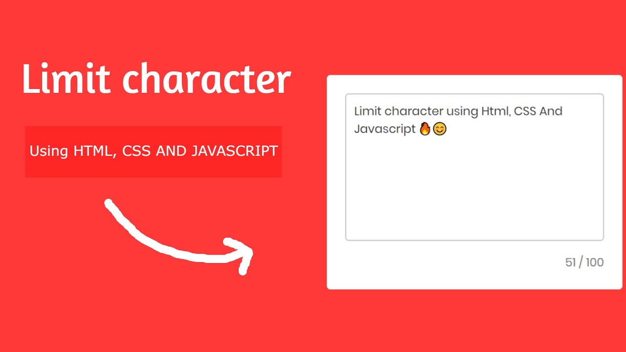 Limit Input Characters using HTML CSS & JavaScript