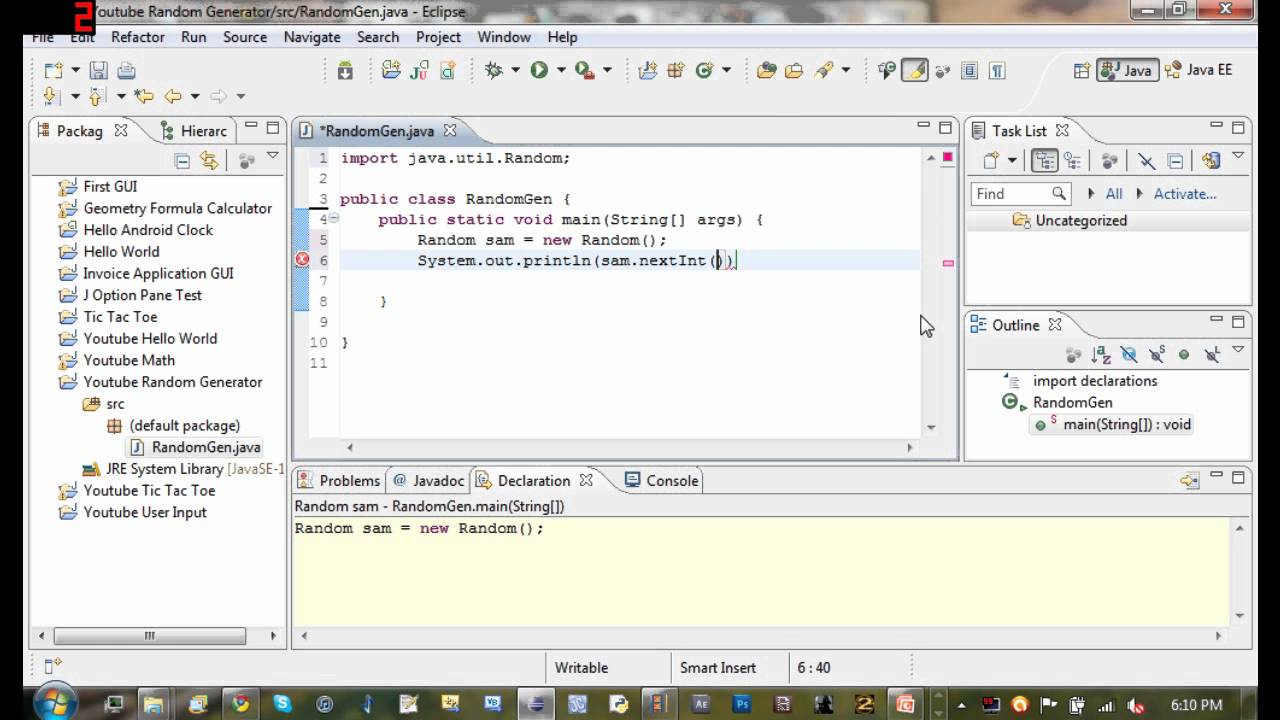 Java Tutorial 8 - Random Number Generator