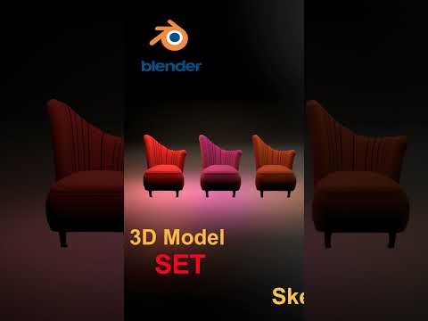 Modern Sofa Set – Red, Pink & Orange Elegance for Stylish Interiors #art #blenderrender3d #animation