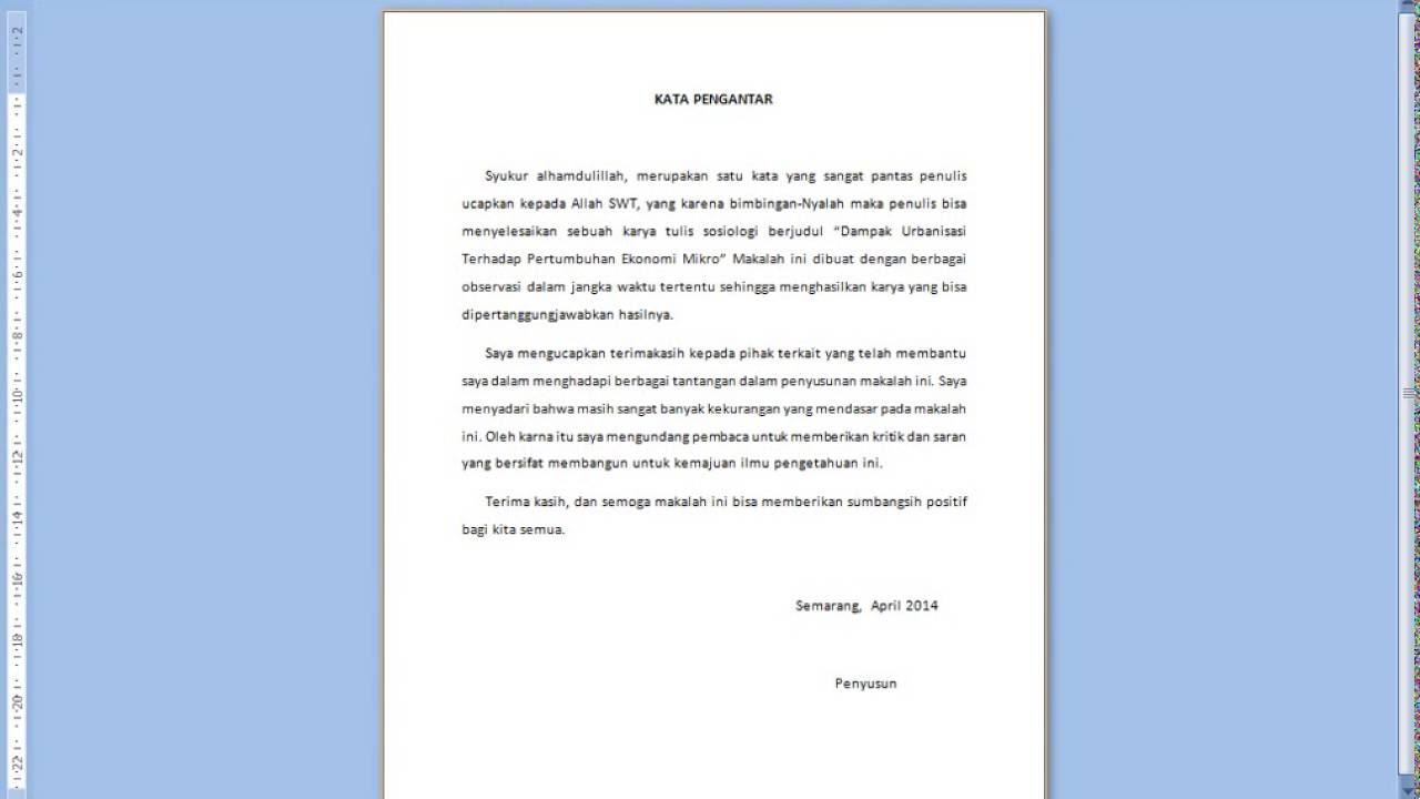 Contoh Kata Pengantar Makalah