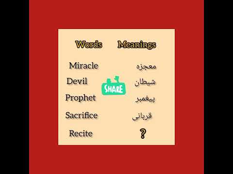 English to Urdu Vocabulary #shorts #islam #subscribe #foryou #explore