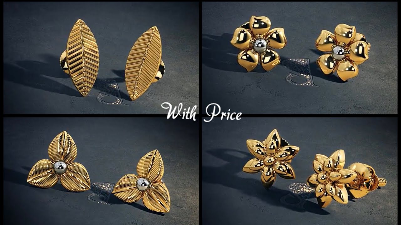 Simple Stud Earrings with Price & weight